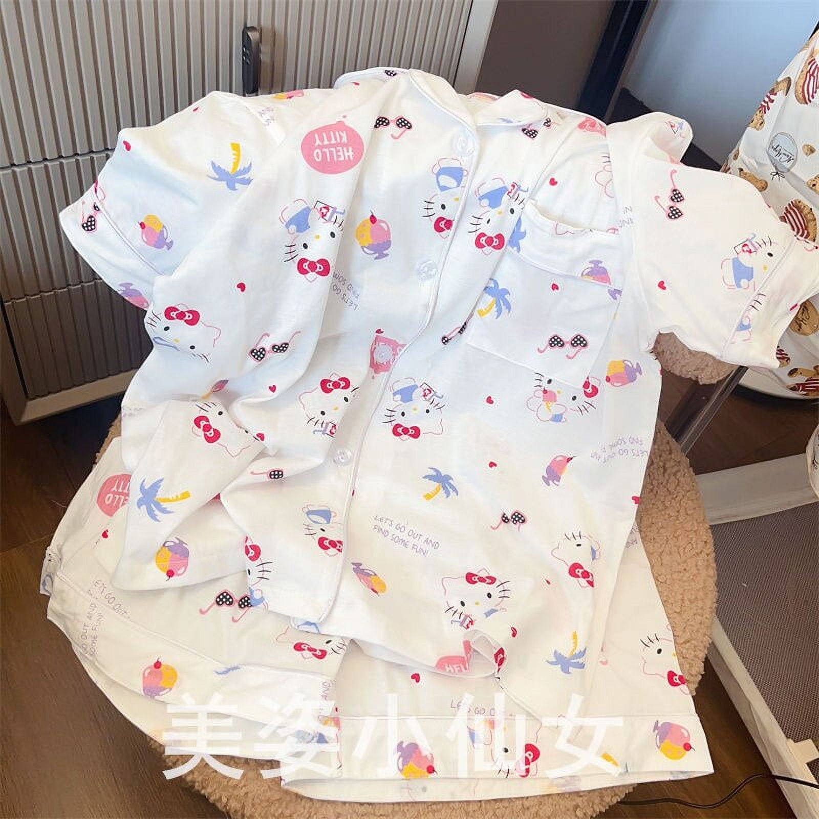 Sanrio Pajamas Sets Hello Kitty Kuromi Pachacco Kawaii Gils Cute ...