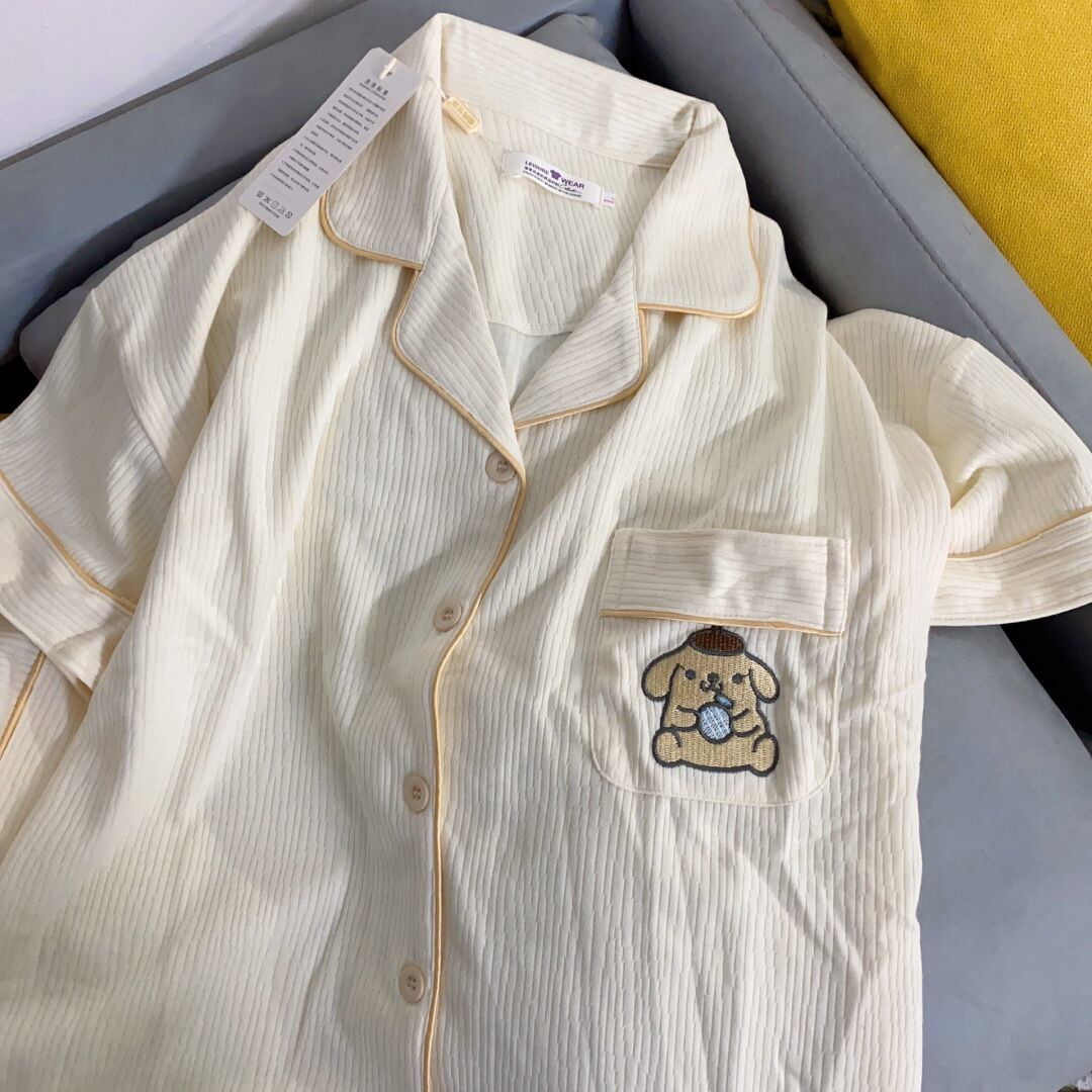 Sanrio Pajamas Sets Hello Kitty Kuromi Pachacco Kawaii Gils Cute ...