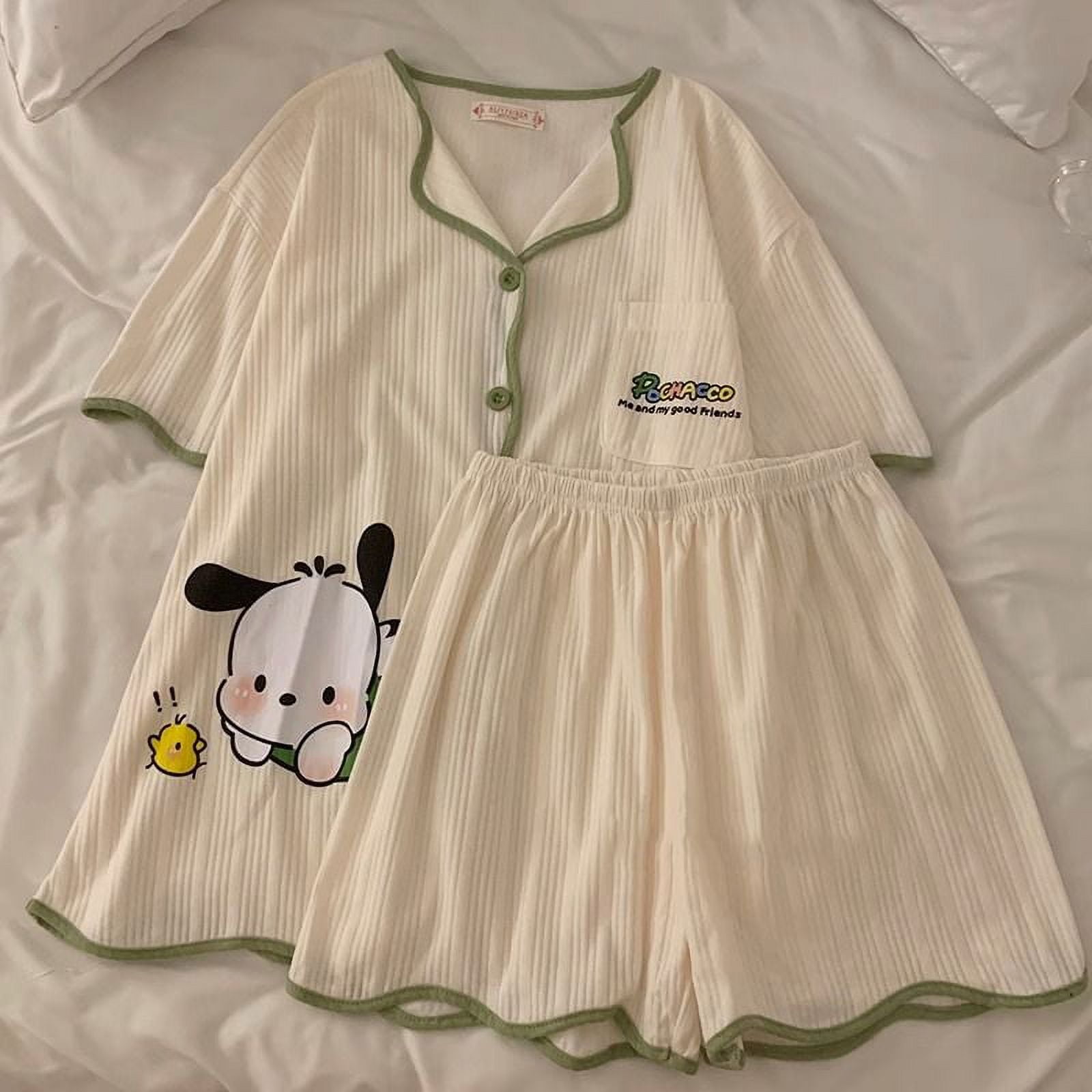 Sanrio Pajamas Sets Hello Kitty Kuromi Pachacco Kawaii Gils Cute ...