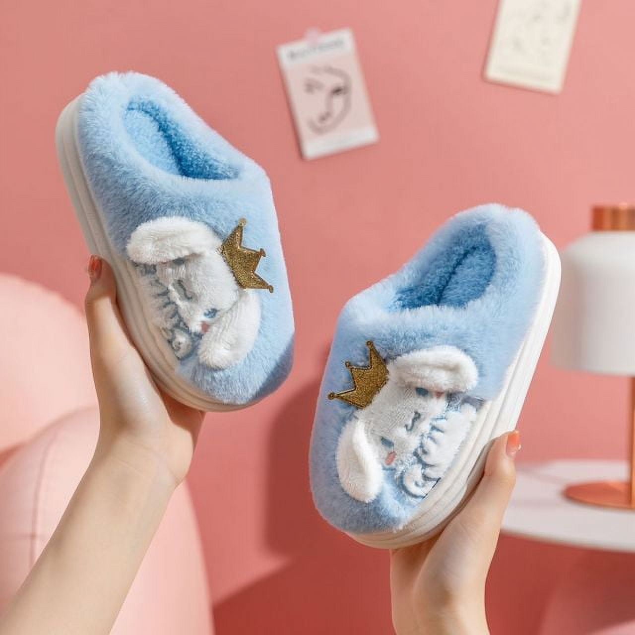 Sanrio Parent-Child Plush Slippers Hello Kitty Anime Kawaii Kuromi ...