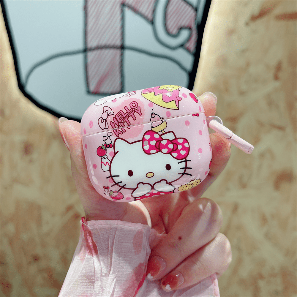 Sanrio Pink Hello Kitty Cases For Apple Airpods3/2/1 Cute Cartoon Protective Shell For Airpods ...