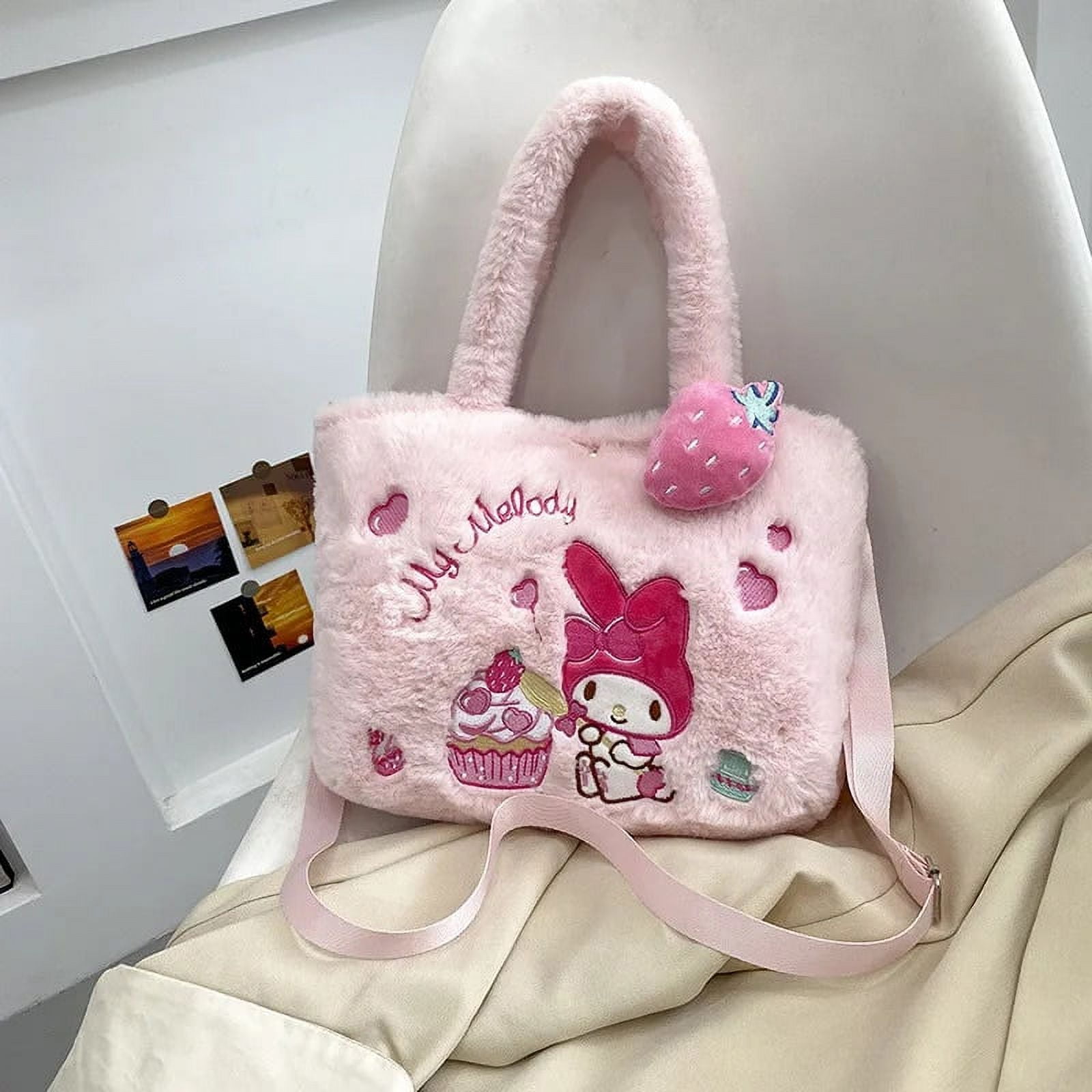 Sanrio Plush Bag Kawaii Cinnamoroll Handbag Tote Plushie Shoulder ...