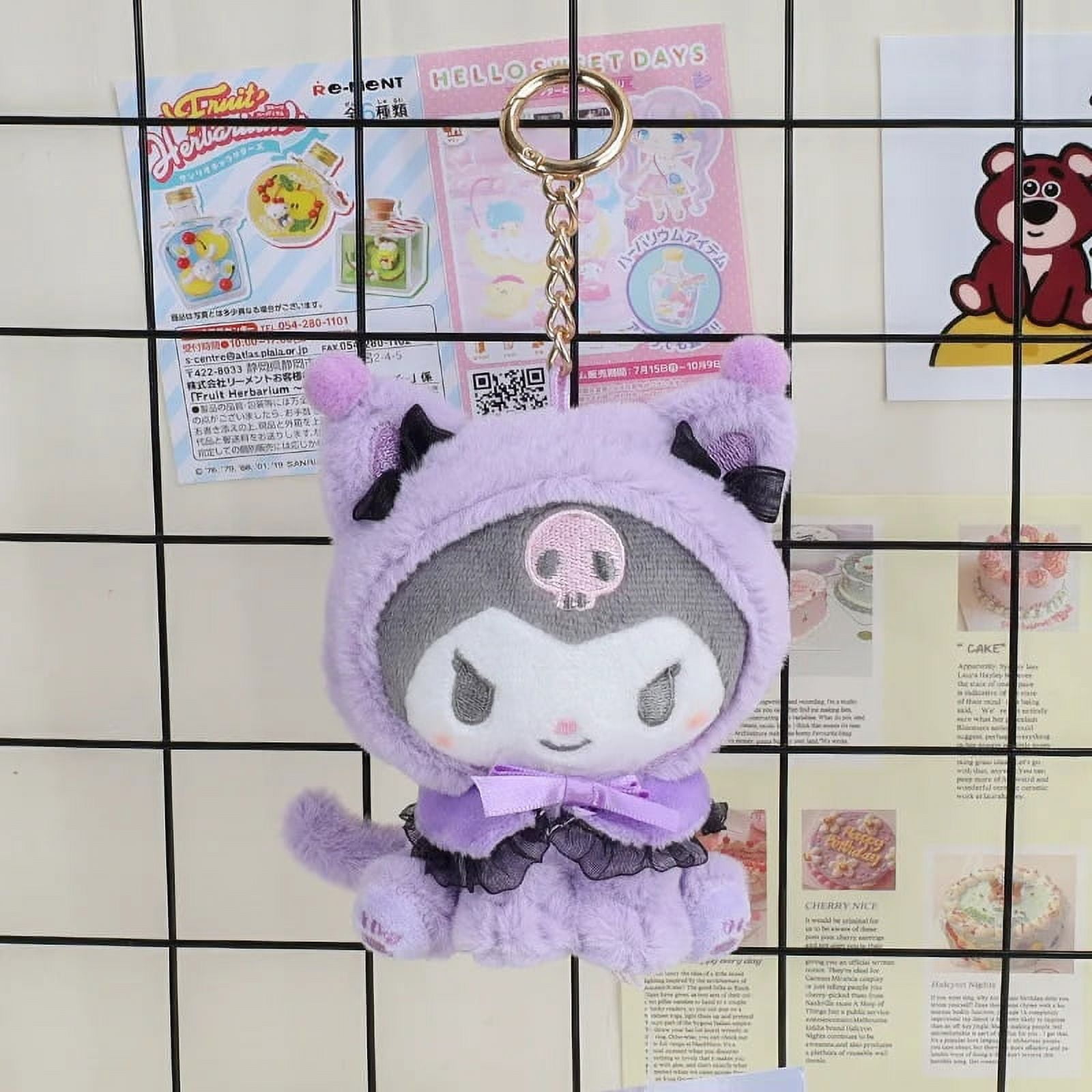 Sanrio Plush Keychain Hello Kitty Kawaii Kuromi Cartoon Key Chain ...