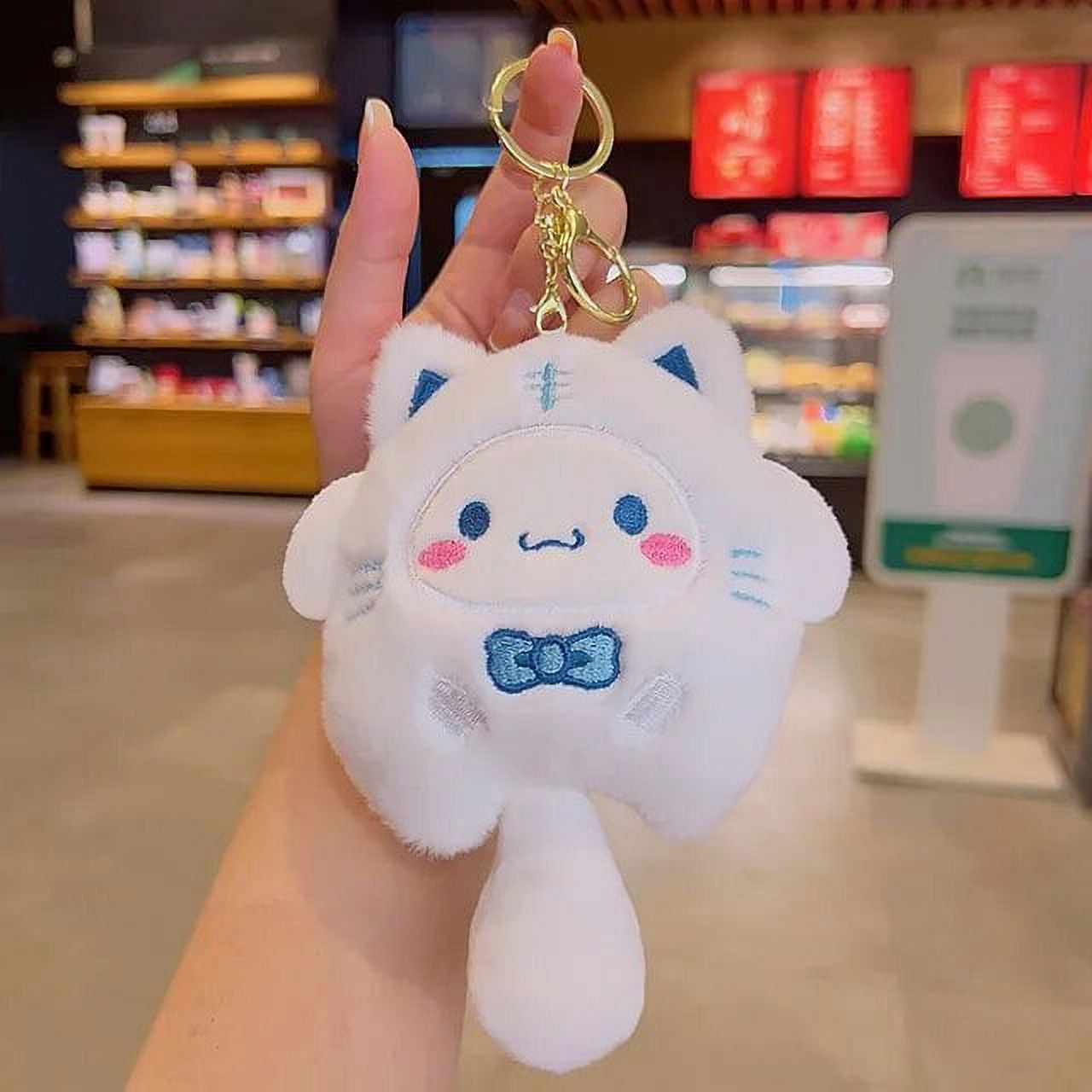 Sanrio Plush Keychain Kawaii Hello Kitty Kuromi My Melody Cinnamoroll ...