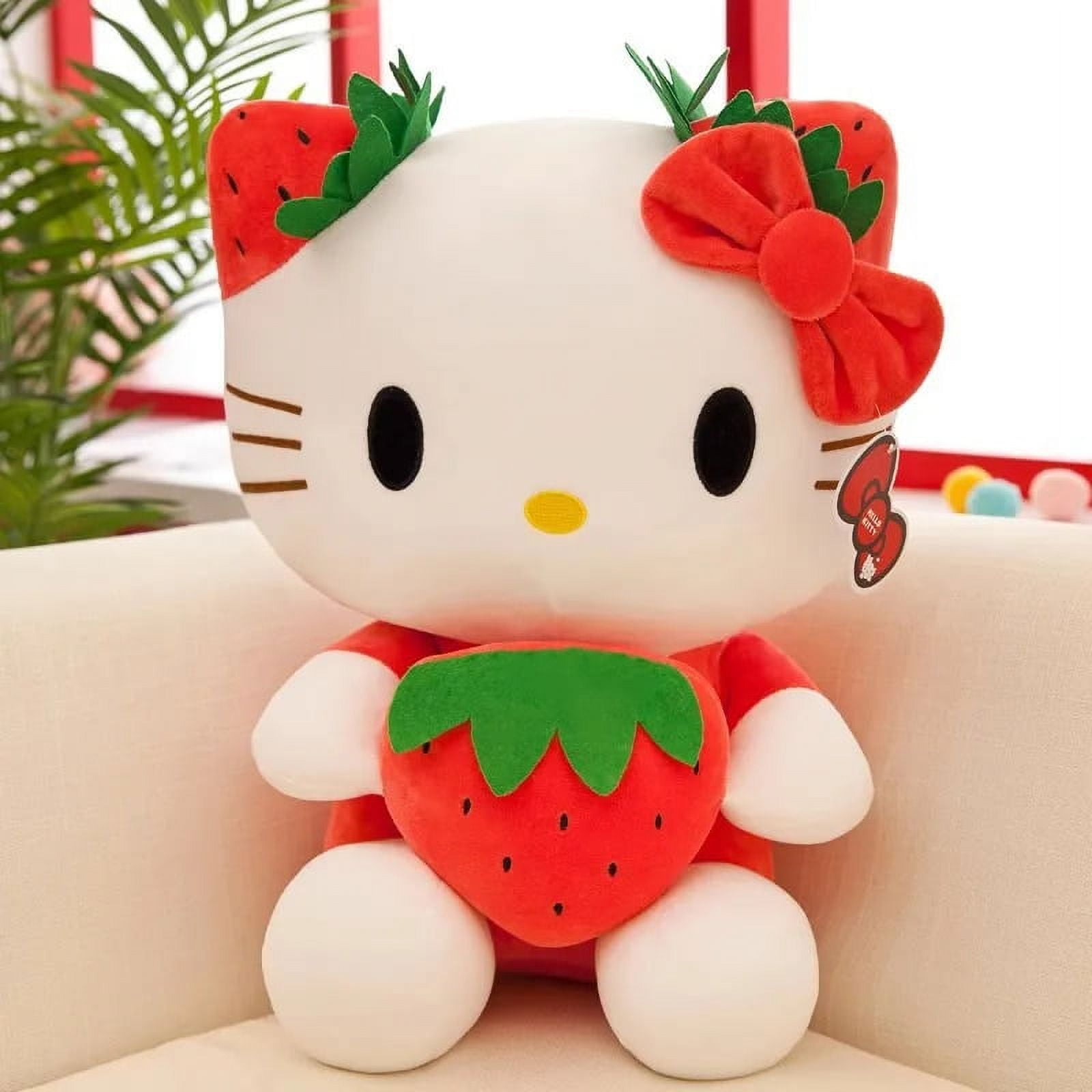 Sanrio Plush Toy Kawaii Hello Kitty Hold Strawberry Cartoon Doll Girl ...