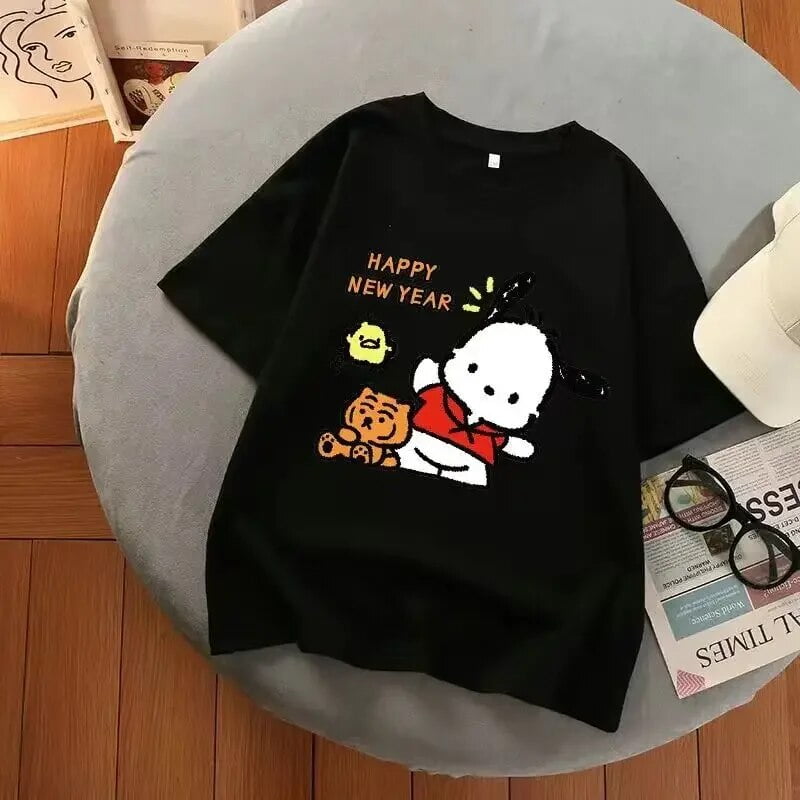 Sanrio Pochacco Graphic T Shirts Aesthetic Tops Harajuku Summer ...