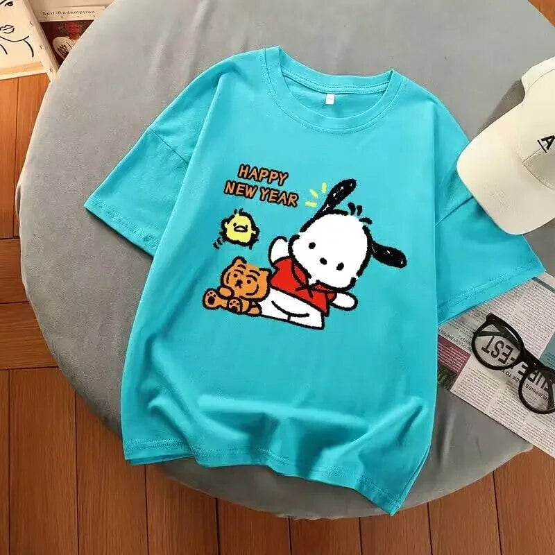 Sanrio Pochacco Graphic T Shirts Aesthetic Tops Harajuku Summer ...