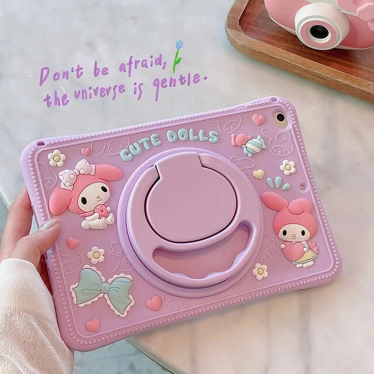 Sanrio Pochacco Hello Kitty Kuromi Cinnamoroll Silicone 360 Rotation Apple IPad Protective Case ...