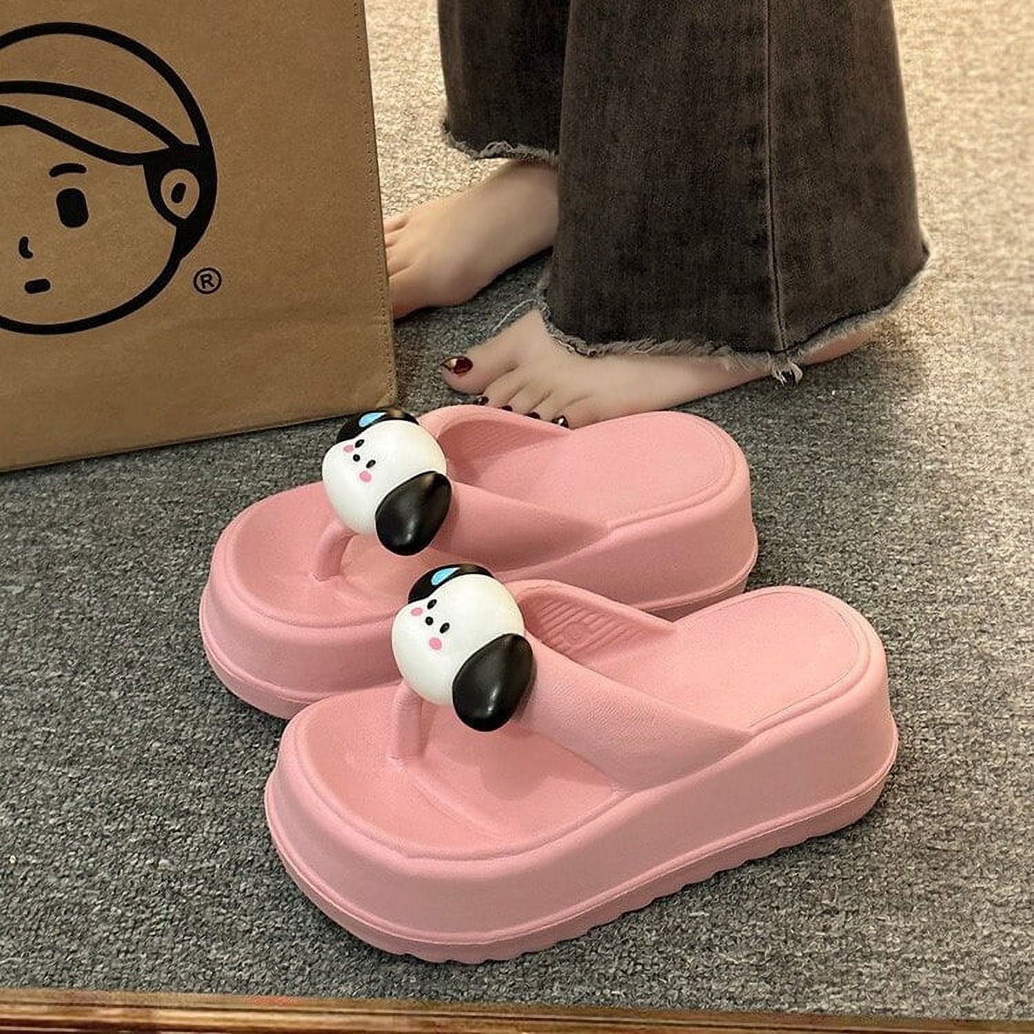 Sanrio Pochacco Platform Shoes Women Summer Flip Flops Cartoon New ...