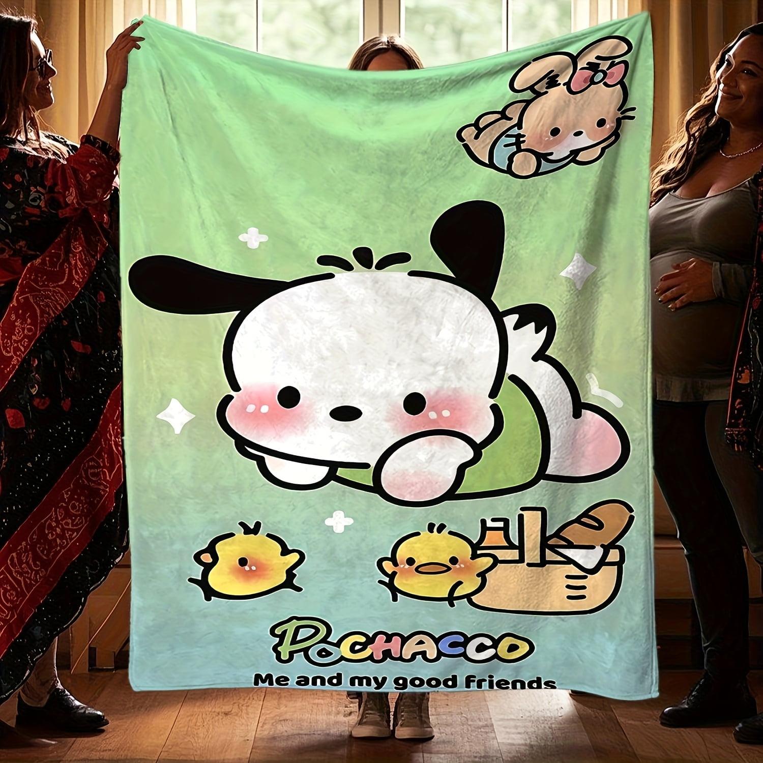 Sanrio Pochaco Dog Fleece Blanket - Cozy cartoon throw blanket with ...