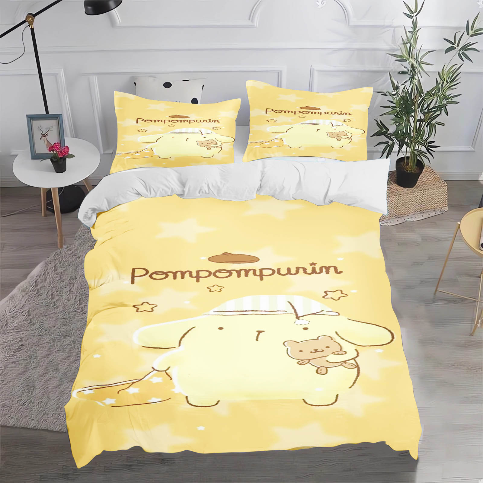 Sanrio Pom Pom Purin Bedding Sets Cartoon Dog Comforter Cover Bed Cover ...