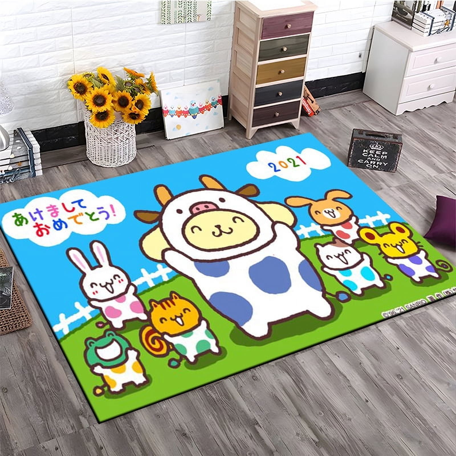 Sanrio Pom Pom Purin Cartoon Cute Dog Printing Area Rugs Carpet for ...