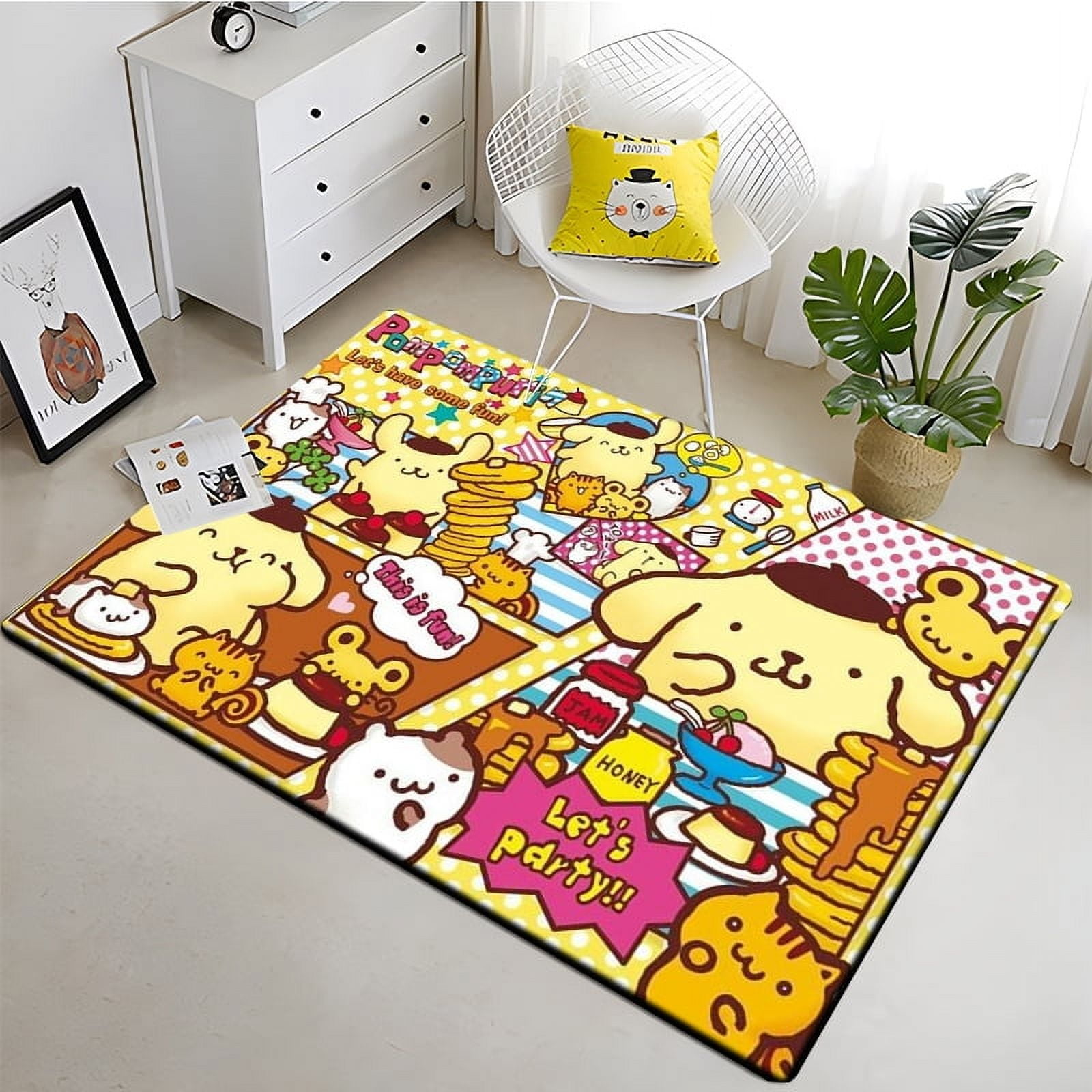 Sanrio Pom Pom Purin Cartoon Cute Dog Printing Area Rugs Carpet for ...