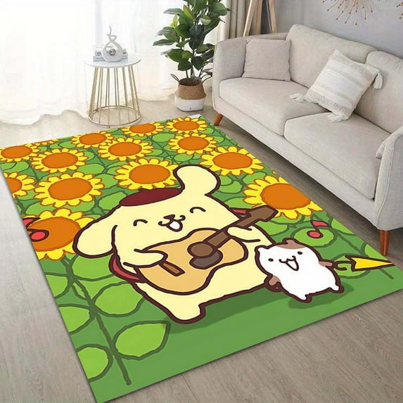 Sanrio Pom Pom Purin Printing Kawaii Carpet for Living Room Bedroom ...