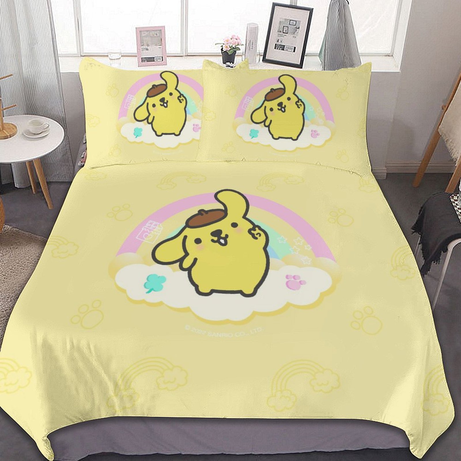 Sanrio Pompompurin Bed Duvet Cover Microfiber Bedding Sets 3D Printed ...