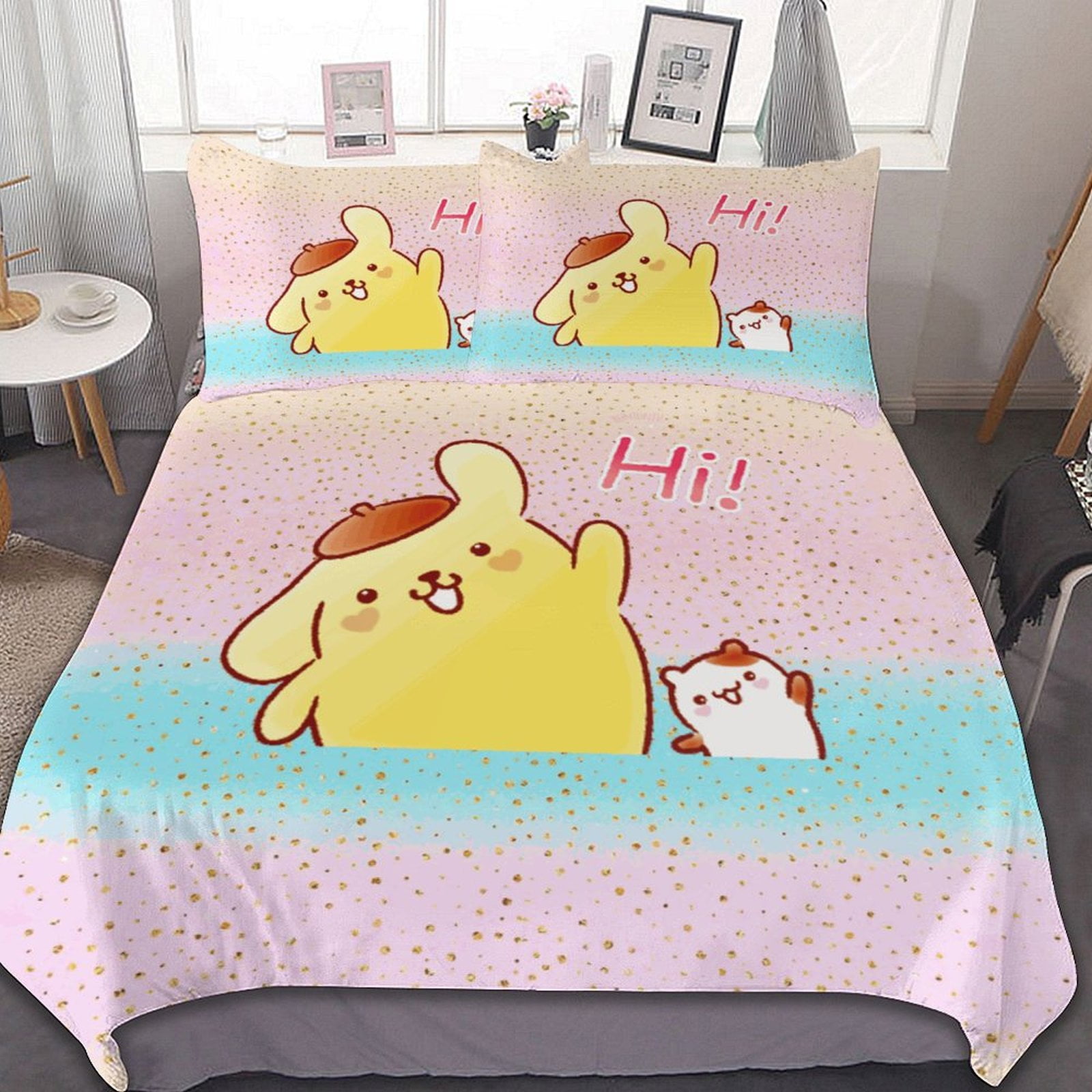 Sanrio Pompompurin Bed Duvet Cover Microfiber Bedding Sets 3D Printed ...