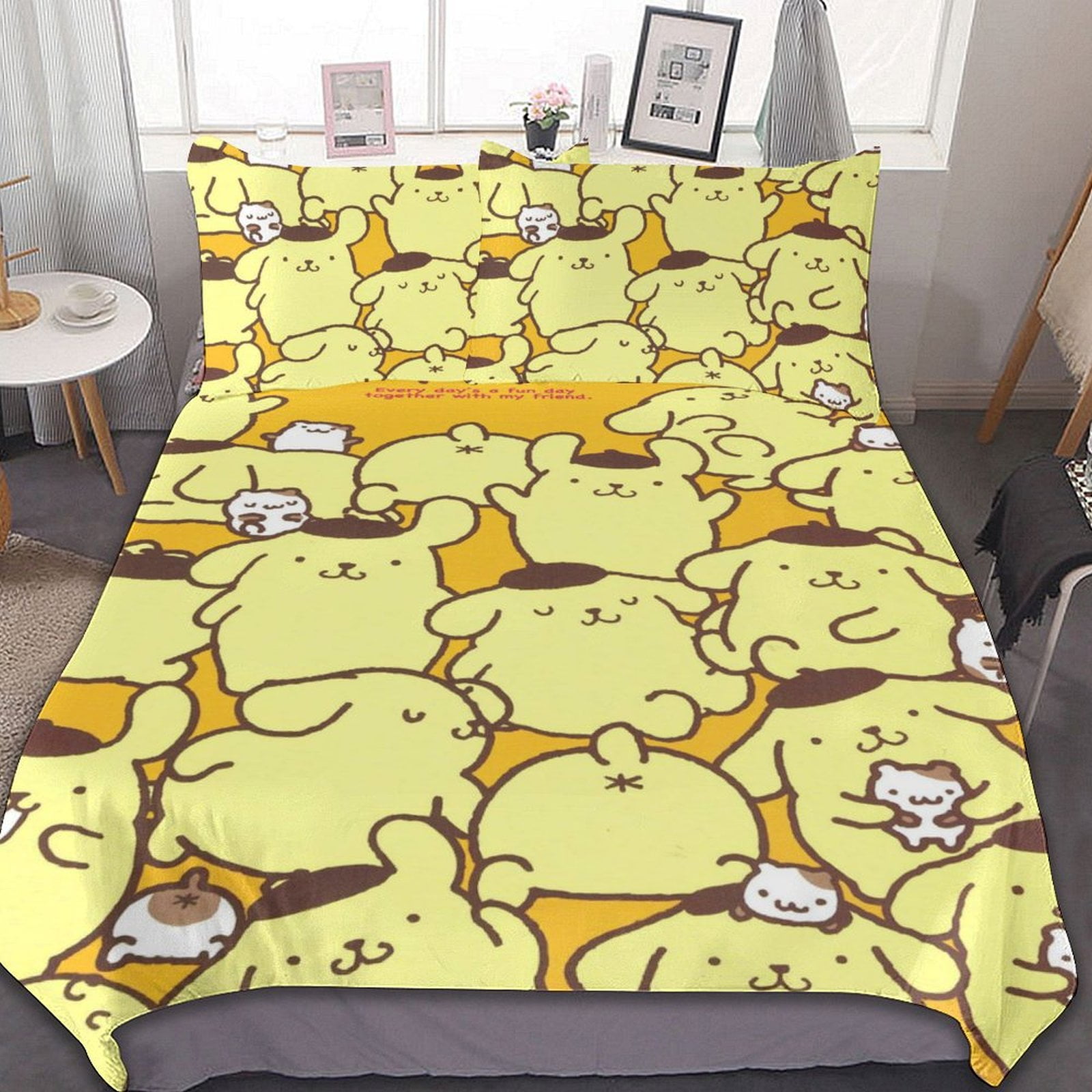 Sanrio Pompompurin Bed Duvet Cover Microfiber Bedding Sets 3D Printed ...