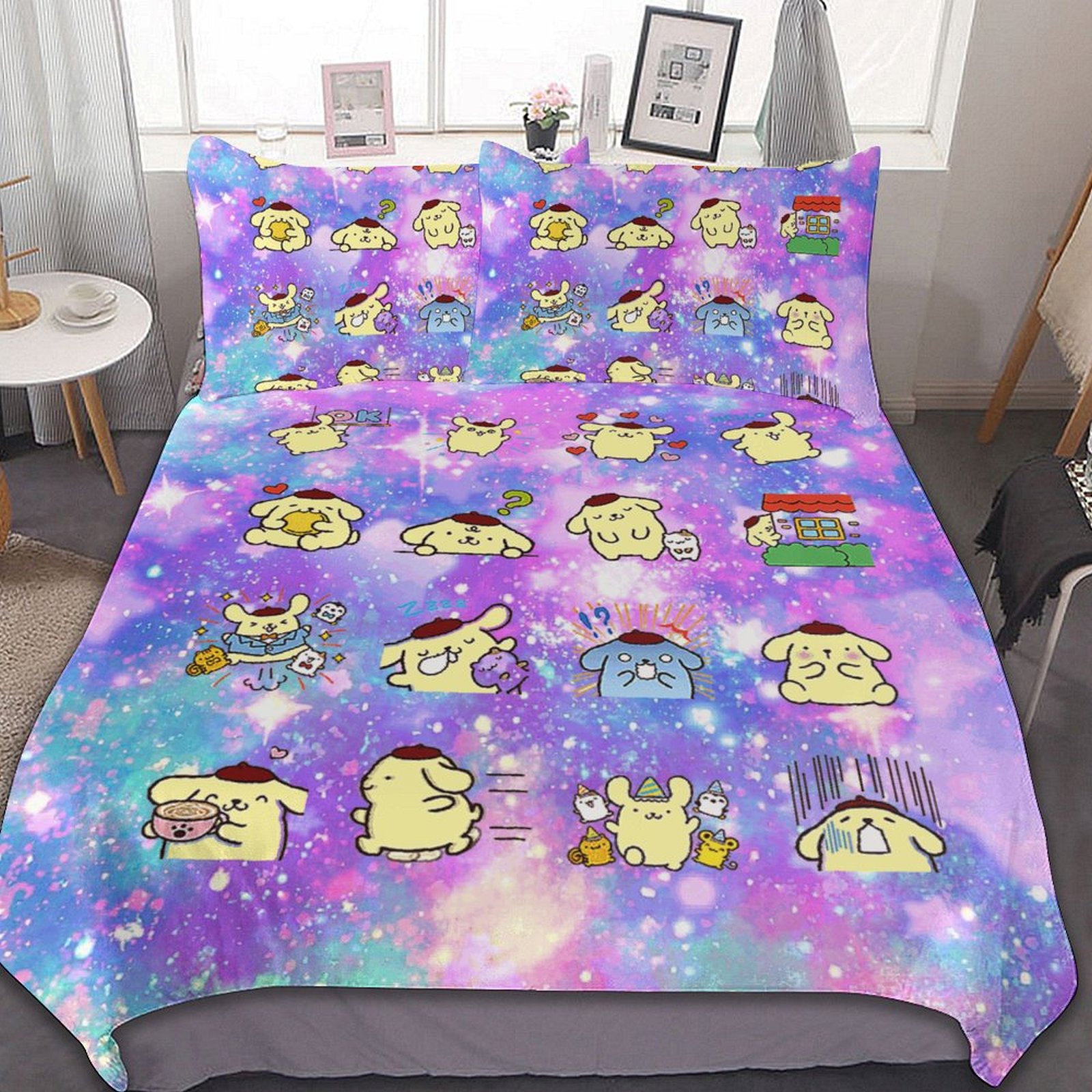Sanrio Pompompurin Bed Duvet Cover Microfiber Bedding Sets 3D Printed ...