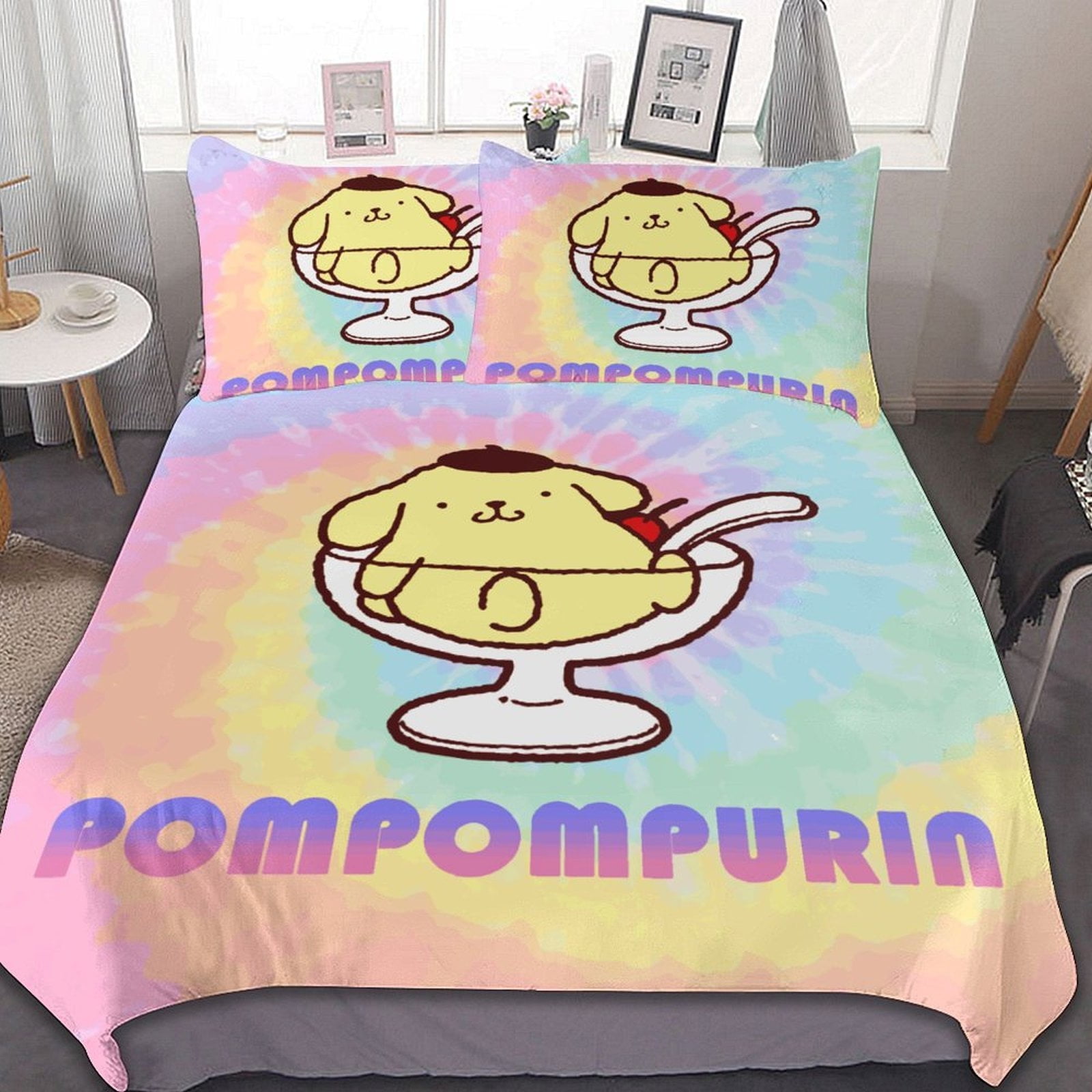 Sanrio Pompompurin Bed Duvet Cover Microfiber Bedding Sets 3D Printed ...