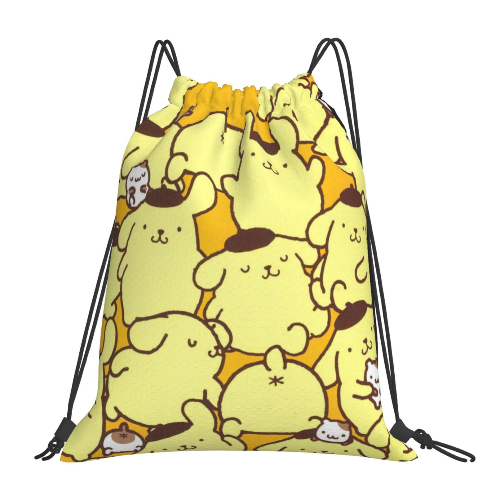 Sanrio Pompompurin Drawstring Backpack Sport Gym Bag For Yoga Swimming ...