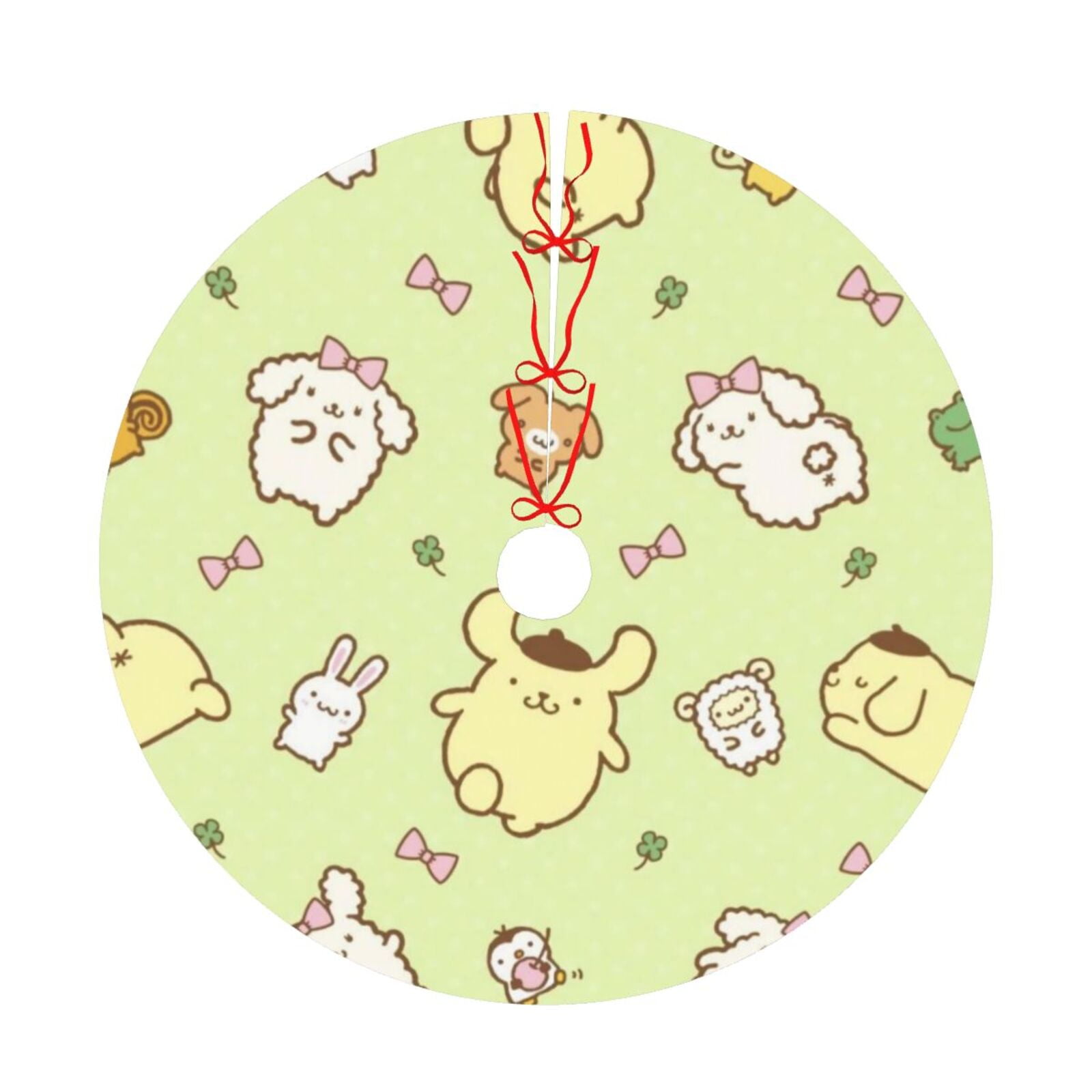 Sanrio Pompompurin Pattern Christmas Tree Skirt Soft and Funny Red ...