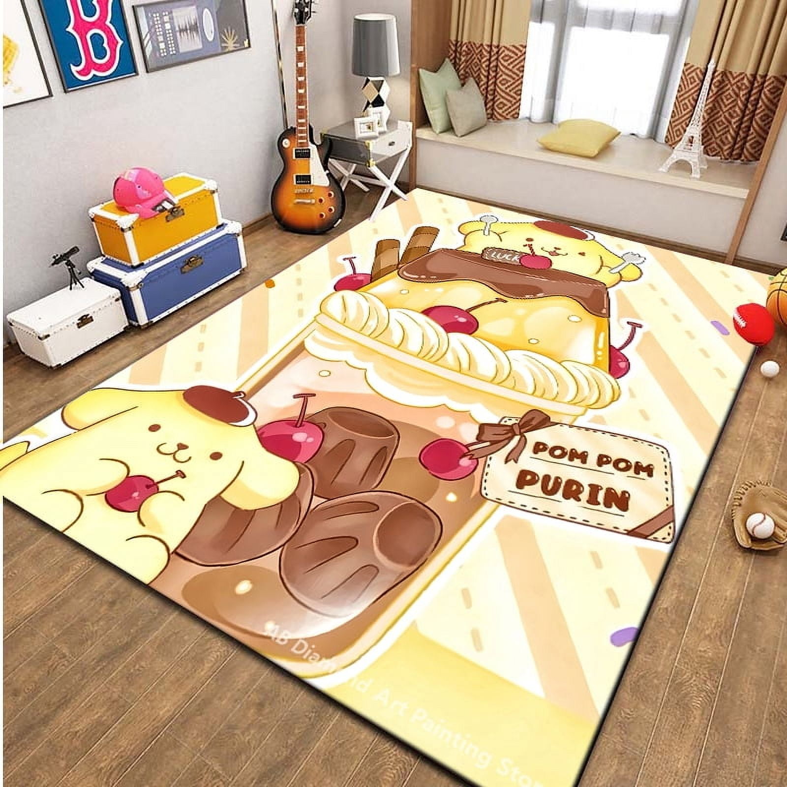 Sanrio Pompompurin Rug Carpet for Living Room Bedside Bedroom Kitchen ...