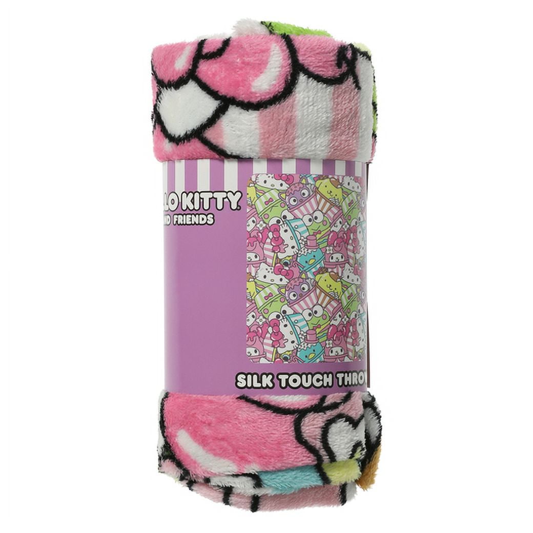 Sanrio Printed Plush Silk Touch Throw Blanket - Hello Kitty And Friends ...
