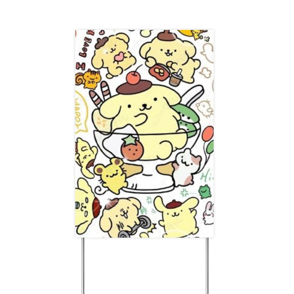 Sanrio Pudding Dog Cartoon Yard Sign Garden Club Farm Bathroom Wall ...