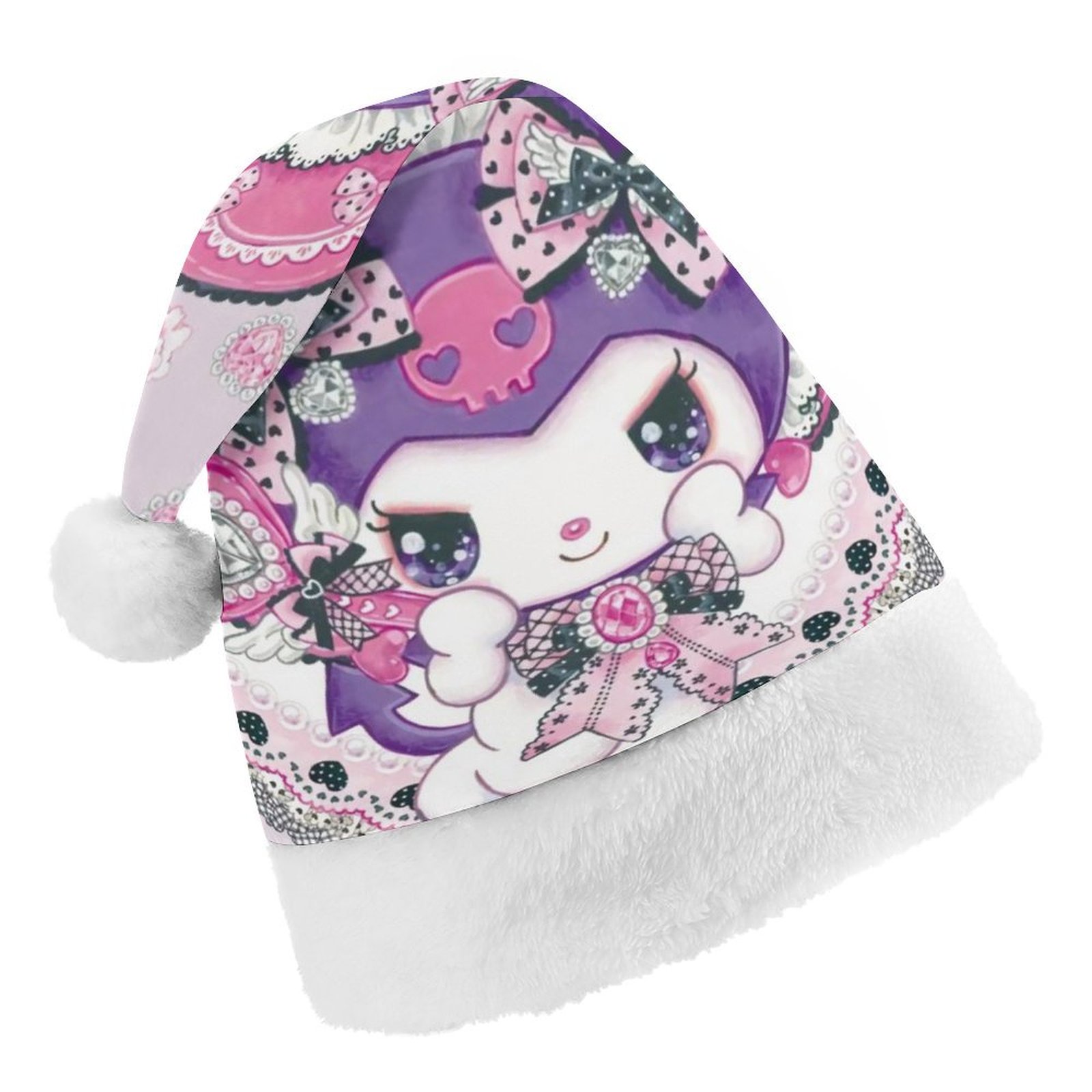 Sanrio-Purple Love Heart Kuromi Santa Hat,Sanrio-Purple Love Heart ...