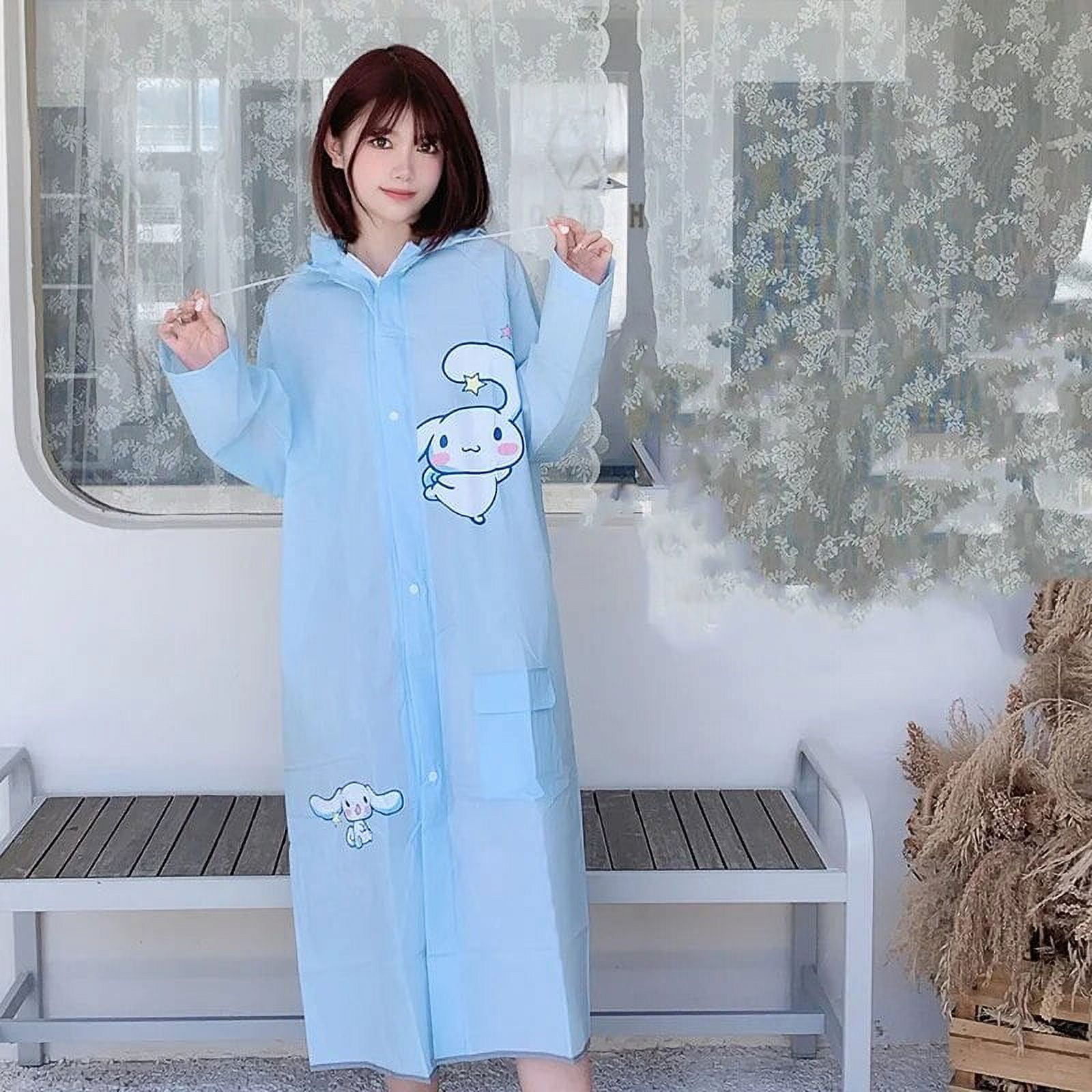 Sanrio Raincoat Cinnamoroll Cute Kawaii Anime Cartoon Thicker Non ...