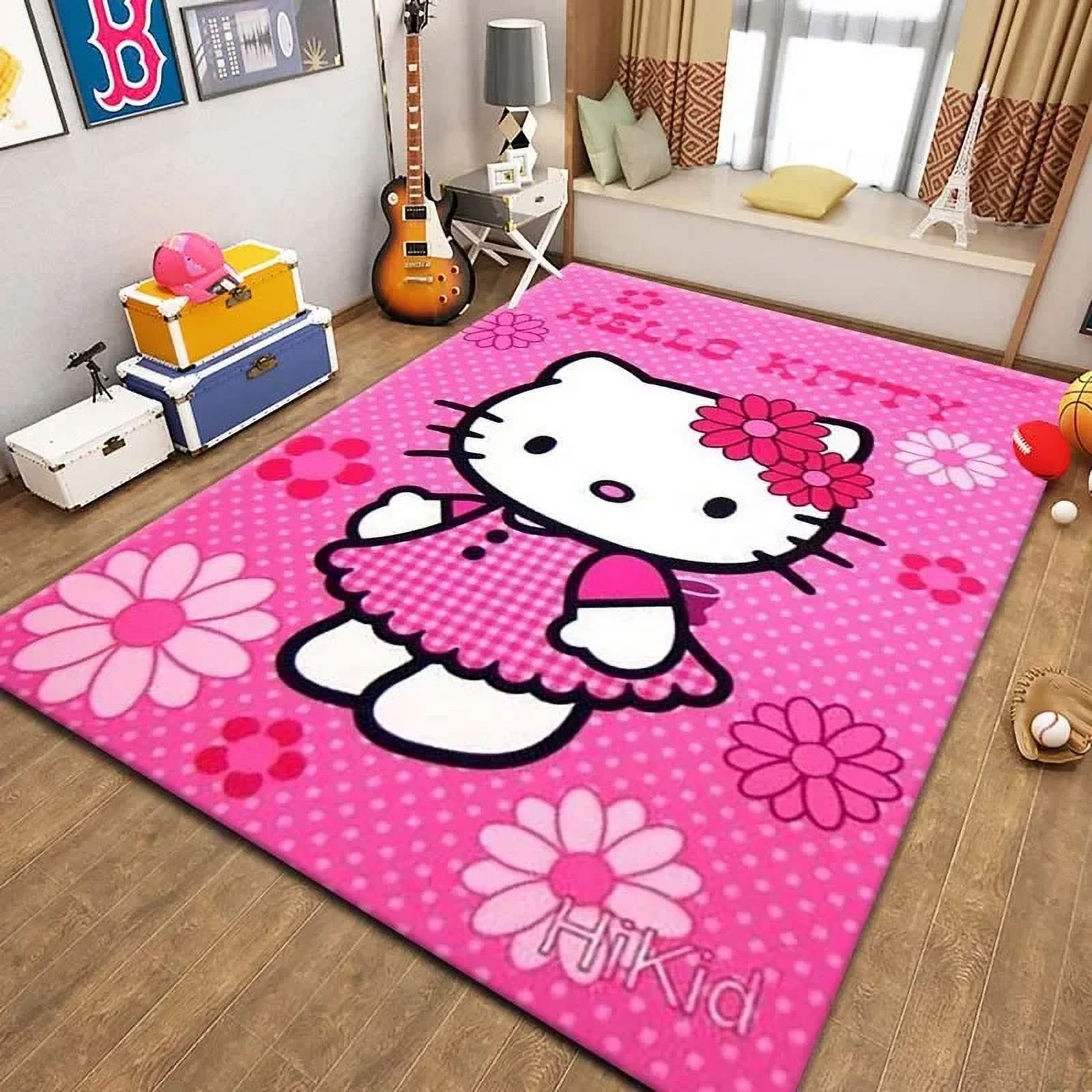 Sanrio Rugs for Playroom Cartoon Hello Kitty Pattern Area Mat Cute ...