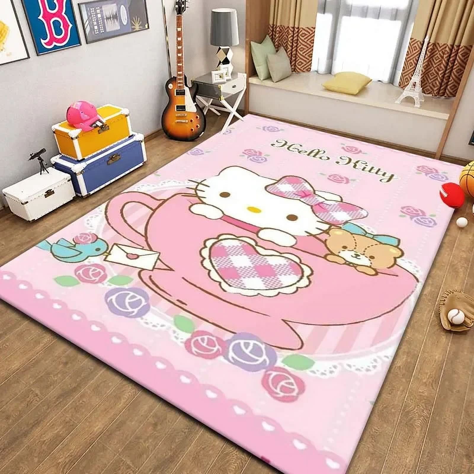 Sanrio Rugs for Playroom Cartoon Hello Kitty Pattern Area Mat Cute ...