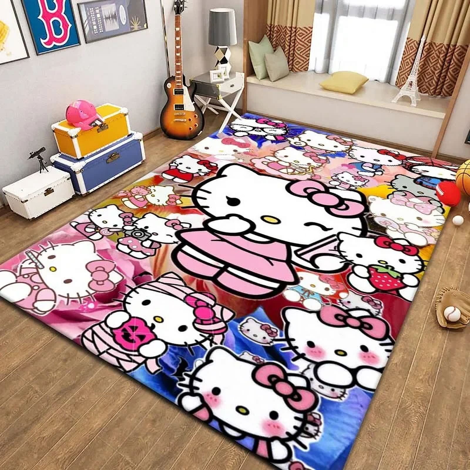 Sanrio Rugs for Playroom Cartoon Hello Kitty Pattern Area Mat Cute ...