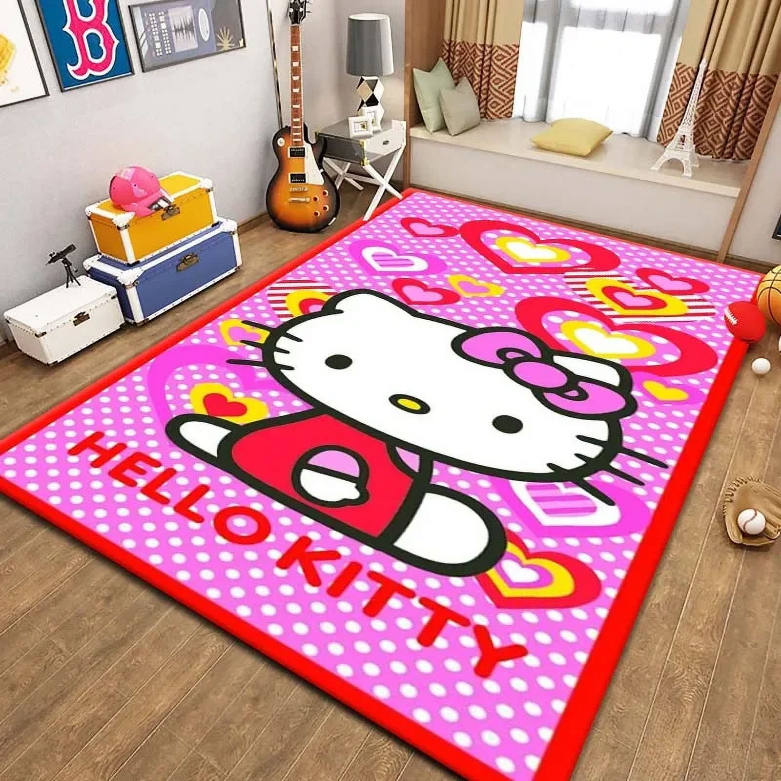Sanrio Rugs for Playroom Cartoon Hello Kitty Pattern Area Mat Cute ...