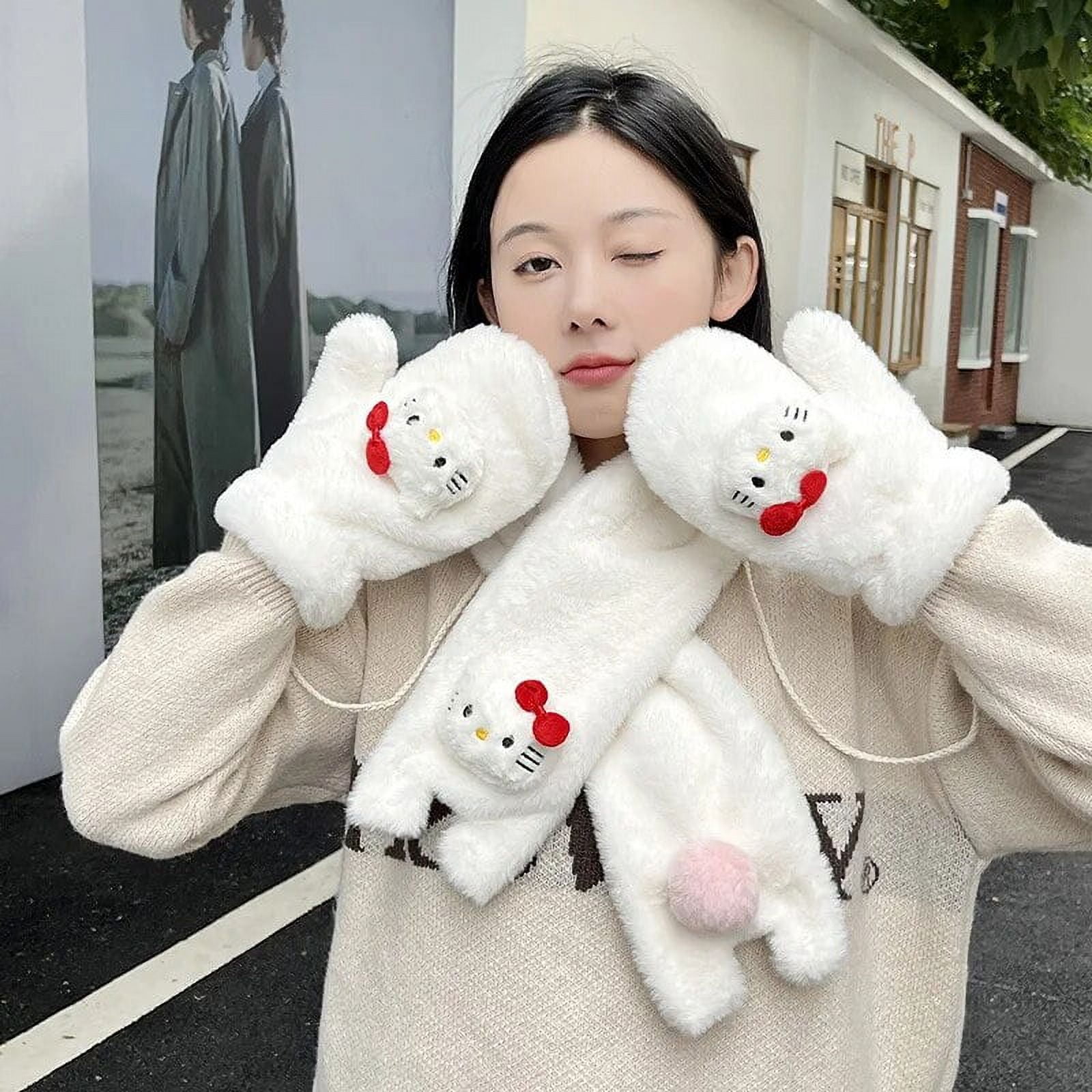 Sanrio Scarf Gloves Hello Kitty Cinnamoroll Pochacco Winter Loveliness ...