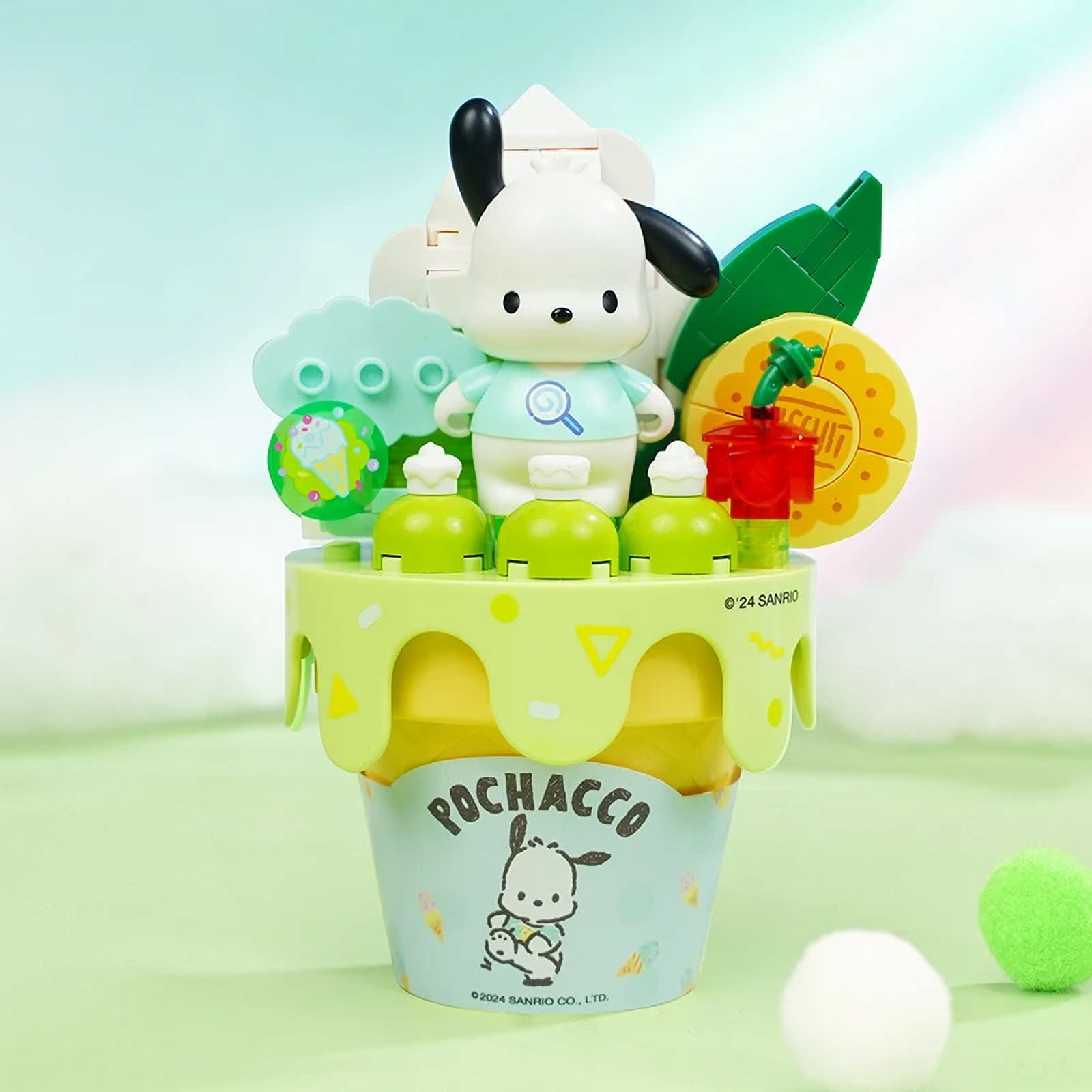 Sanrio Series Ice Cream Cone Building Blocks Hello Kitty Kuromi Pochacco Cinnamoroll Bricks ...