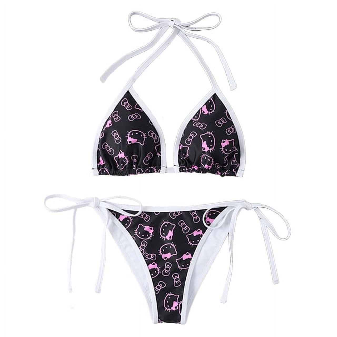 Sanrio Sexy Bikini Kawaii Hello Kitty Bikini Set Cute Cartoon Y2k Anime