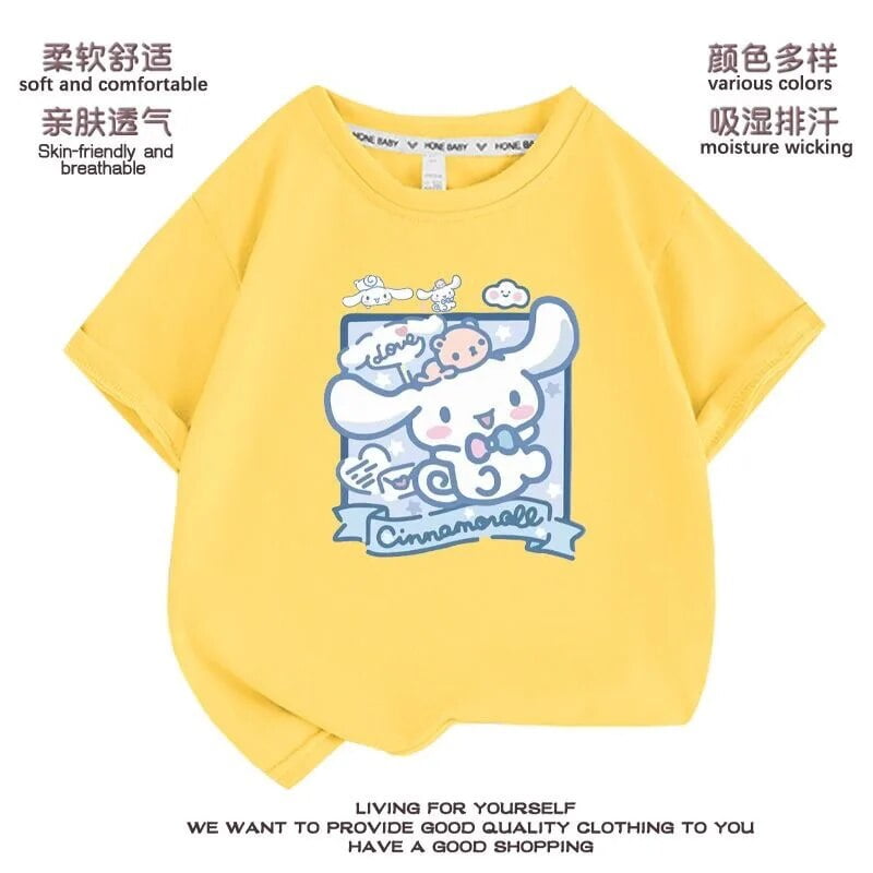 Sanrio Short Sleeve T-shirt Cinnamoroll Y2k Womans Cinnamoroll Cartoon ...