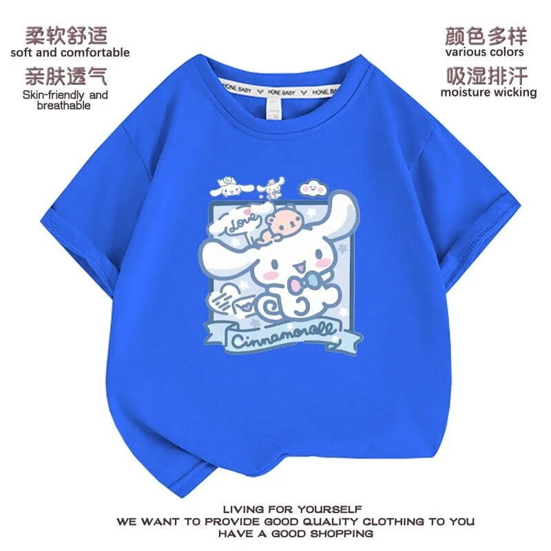 Sanrio Short Sleeve T-shirt Cinnamoroll Y2k Womans Cinnamoroll Cartoon ...