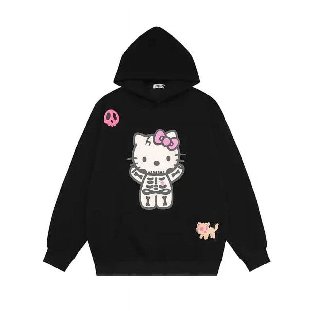 Sanrio Skeleton Hello Kitty Thick Hood Streetwear For Men And Women ...