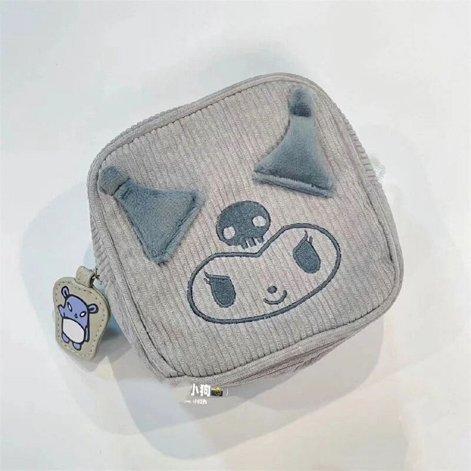 Sanrio Small Plush Coin Purse Kuromi Pachacco Large Capacity Travel ...