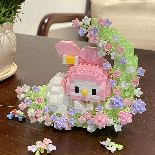 Sanrio Splicing Block Toys Anime Hello Kitty Flower Moon Series ...