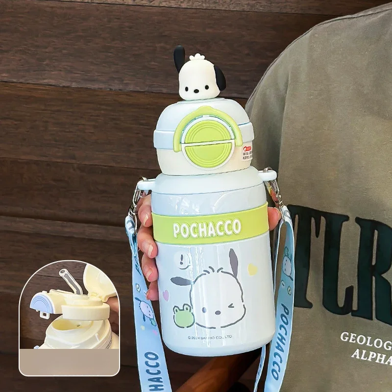 Sanrio Stainless Steel Thermal Tumbler with Cute Figure Dual Lid ...