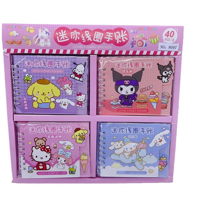Sanrio Sticker 20/40pcs Coil Book Hello Kitty Kuromi My Melody Diy Hand Account Decorative ...