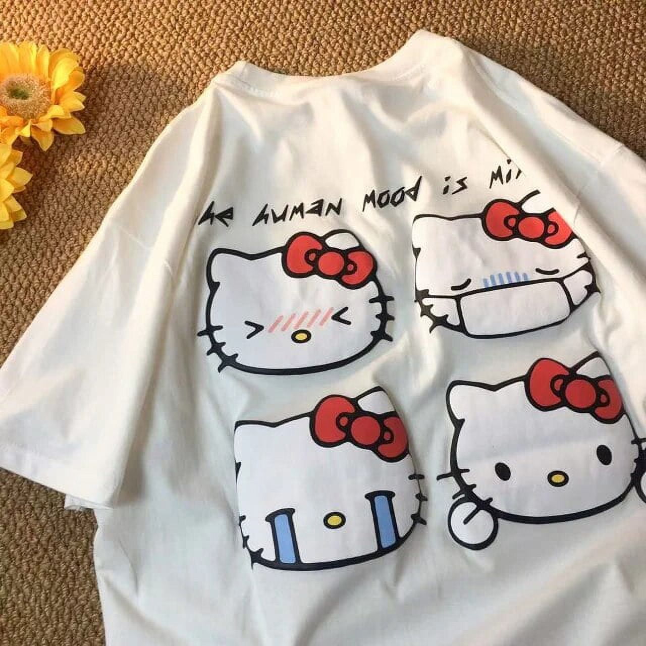 Sanrio Summer New Short Sleeve Oversize Tshirt Top Female Hello Kitty ...