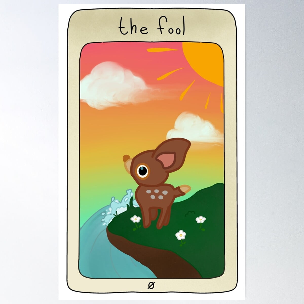 Sanrio Tarot “The Fool” Deery Lou Poster Wall Art, Modern Wall Decor ...
