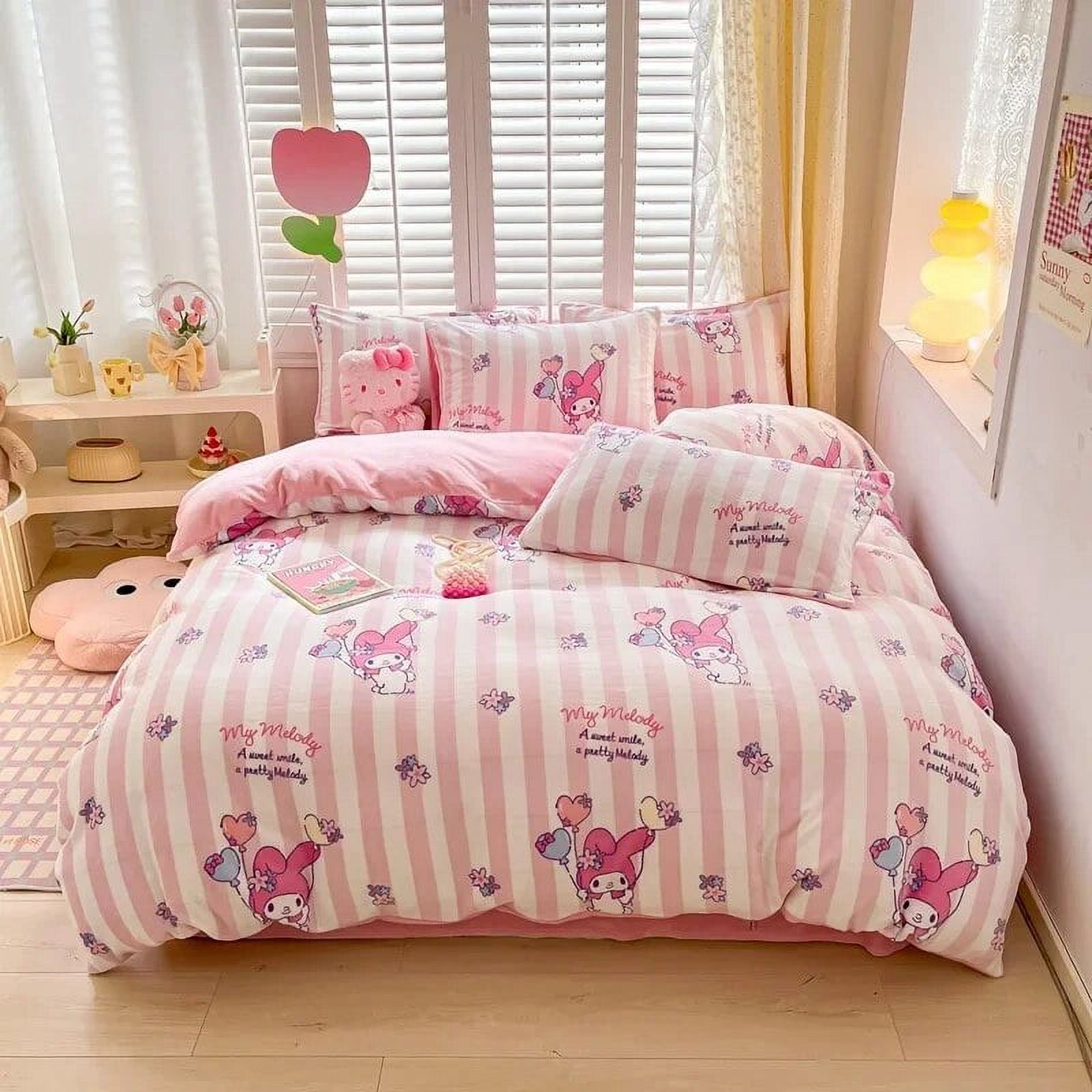 Sanrio Thickening Milk Velvet Bedding Set Hellokitty Kuromi Melody King ...