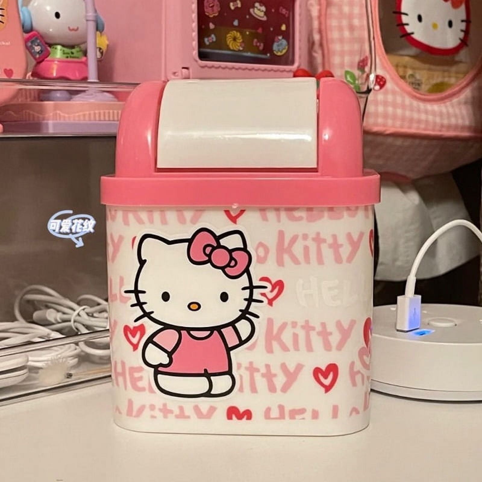 Sanrio Trash Can Hello Kitty Kawaii Cute Cartoon Anime Office Living ...