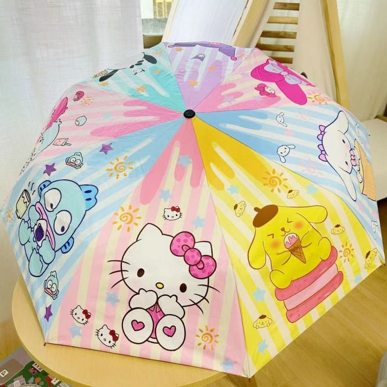 Sanrio Umbrella Cartoon Hello Kitty Cinnamoroll Sun Rain Umbrella ...