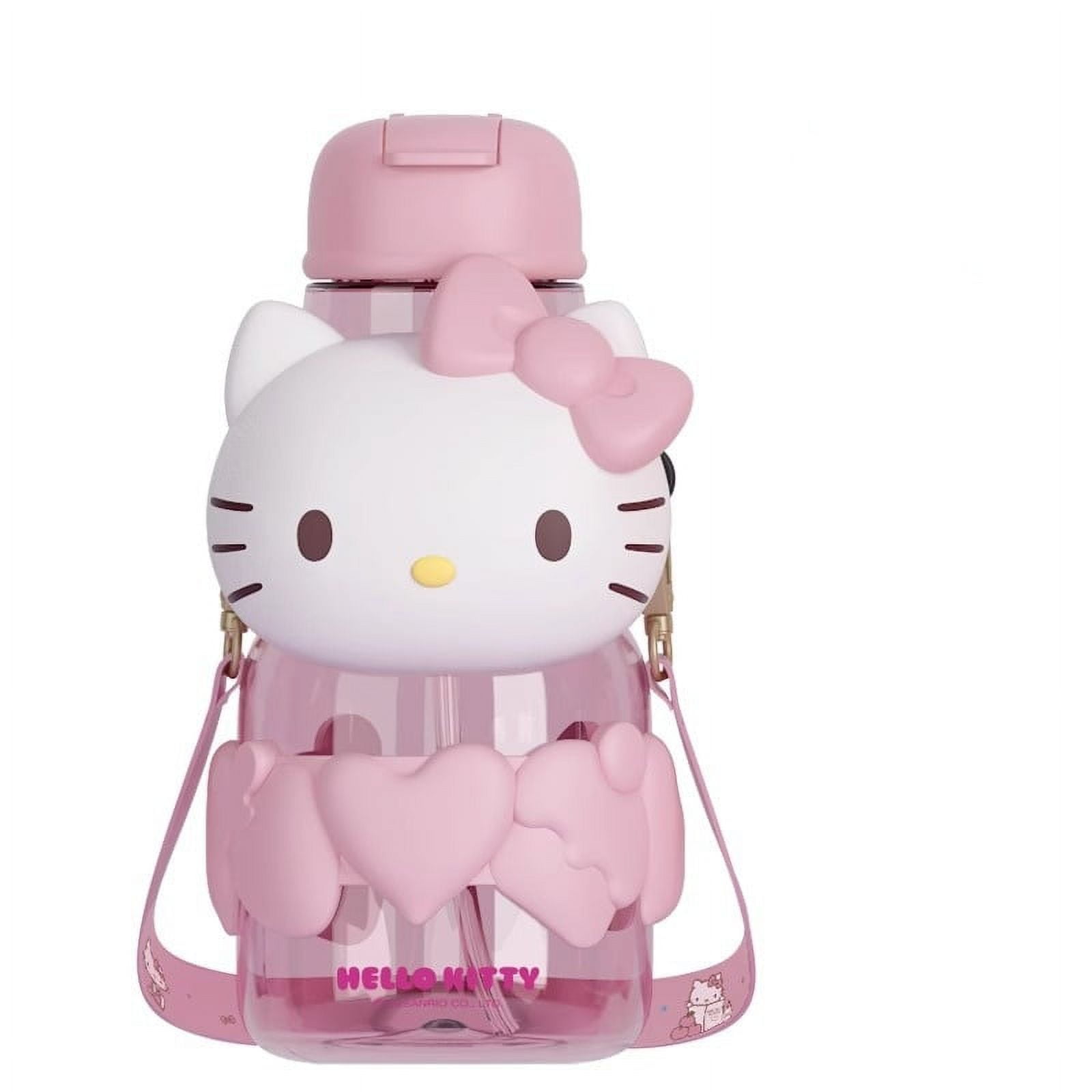 Sanrio Water Bottle Straw Kettle Hello Kitty 850ML Large Capacity Sport Fitness Water Cup Strap ...